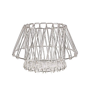 G&D GD Fruit Basket Stainless Steel Wire Fruit Bowl Vegetables Kitchen Utensil Holder Fruit Bowl Foldable Vegetable Tray Deformable Wire Fruit Basket and Serving Multipurpose for kitchen Living room