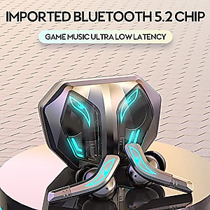 VEXOTRONIC – TWS Wireless Headset Led Display in-Ear, Earbuds Stereo Bass Sound, Headphone Gaming Sports Earphone, Control Earbuds Low Latency, Compatible with iOS, Android, Computer. (Black)