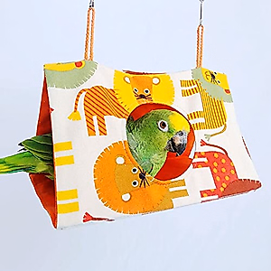 Warm Parrot Bird Nest Hut Hammock Tent Parakeet Cage Bird Nest Snuggle Hut Bird Nest House Hanging Hammock Velvet Bird Cage Accessories Sleeping Bed for Cockatiels Budgies Lovebird African Grey, 1PCS