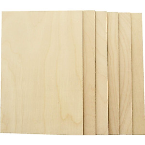 3 mm 1/8"x 8"x 12" Premium Baltic Birch Plywood with B/BB Grade Veneer 6 Flat Sheets for DIY Crafts and Arts, CNC Cutting, Wood Burning and Laser Projects
