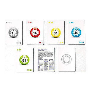 Yuanhe 2.5"X3.5" Bingo Calling Cards - Colorful and Durable Bingo Cards for Bingo Games, Complete Deck of 75 Numbers(B1-O75)