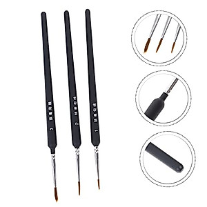 TEHAUX 3pcs Set Mini Nail Kit Adult Coloring Pens Suit Professional Manicure Set Detail Paint Brush Set Paintbrushes Set Special Pen Acrylic Brush to Paint Oil Paint Brushes