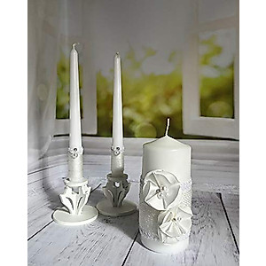 Magik Life Unity Candle Set for Wedding - Wedding décor - Decorative Candles Pillar - 6 Inch Pillar and 2 10 Inch Tapers - Unity Candle