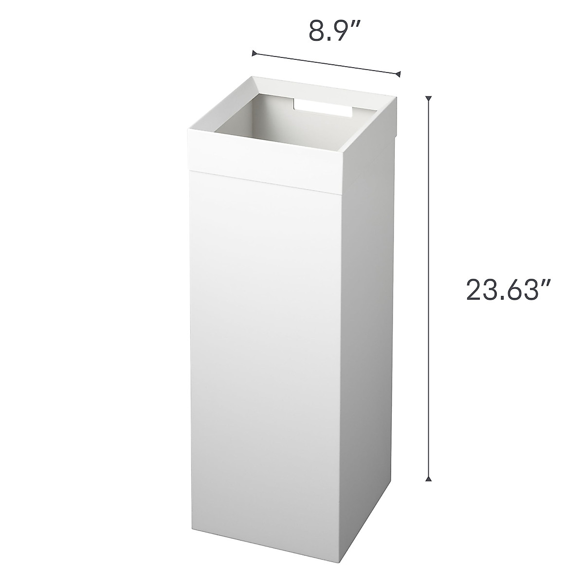 YAMAZAKI home 4488 Tall Trash Can-Modern Garbage Waste Basket with Handle, One Size, White