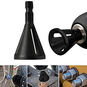 Utoolmart Deburring External Chamfer Tool Drill Bit Remove Repair Tool Hex Shank, High Manganese Steel Black