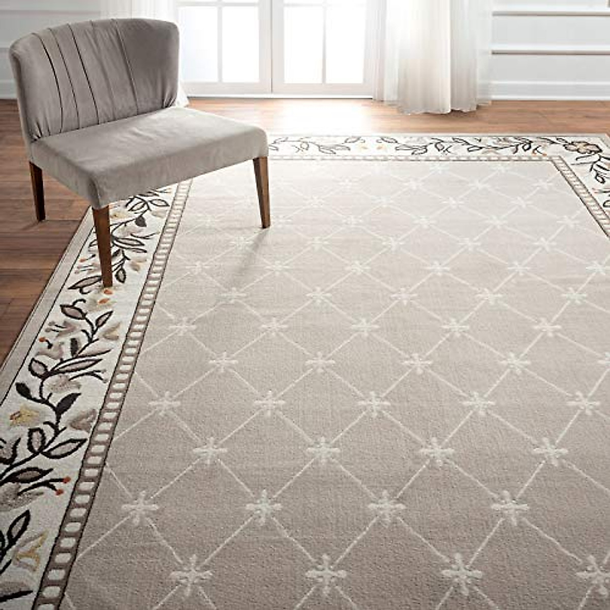 Home Dynamix Premium Aydin Traditional Geometric Area Rug, Soft Beige, 5'3"x7'5"