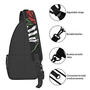 Sugar Skull Chest Bags Crossbody Sling Backpack Travel Hiking Daypack Crossbody Shoulder Bag For Women Men Teens