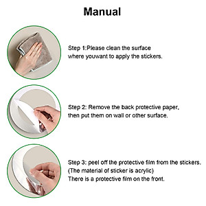 72 Pieces Removable Round Circle Wall Sticker Decal Silver Acrylic Mirror Setting Adhesive Circlle Mirror Stickers for Home Living Room Bedroom Bathroom Office Decor, 5-13.5 cm