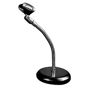 Rockville RDMS6 Studio Desktop Mic Stand w 11.8" Gooseneck+Round Weighted Base, Black