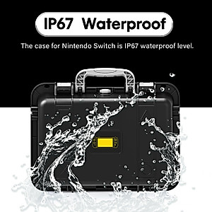 DEVASO Carrying Case for Nintendo Switch Travel Case, Professional Deluxe Waterproof Case Soft Lining Hard Case for Nintendo Switch OLED Model Console Pro Controller & Accessories (Black&White)