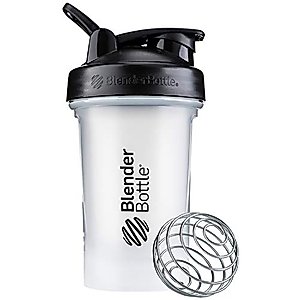 BlenderBottle Classic V2 Shaker Bottle Perfect for Protein Shakes and Pre Workout, 20-Ounce, Clear/Black