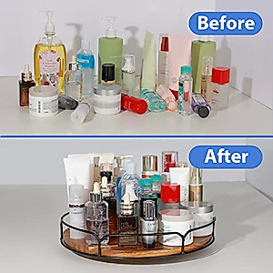 Acacia Wood Lazy Susan,9”Lazy Susan Organizer for Table-Solid Wooden Lazy Susan Organizer for Cabinet-Kitchen Turntable Storage Food Bins Container for Pantry, Counter top (9 inch)