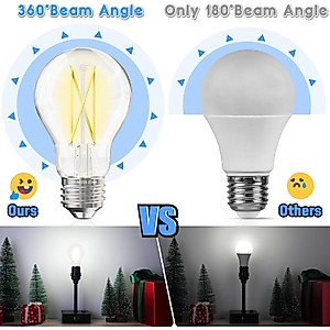 VOLIVO 24 Pack Vintage LED Bulbs, A19 Dimmable LED Light Bulb, 2700K Warm White, 60W Equivalent, CRI 80+, Clear Glass Filament Bulbs, 7W, E26 Standard Base, Classic Edison Antique Style Bulbs for Home