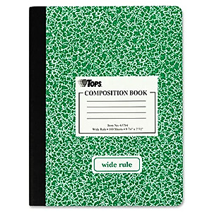 TOPS Composition Book, Wide/Legal Rule, Randomly Assorted Marble Cover, (100) 9.75 x 7.5 Sheets
