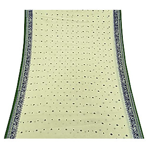 Peegli Cream Vintage Saree Floral Printed Dress Material Georgette Recycled Fabric Sari