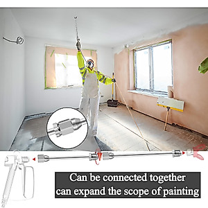 5 Pack Airless Paint Sprayer Tip Extension Pole Multi-Sizes Extension Rod,Airless Painting Spray Gun Tip Extension Pole Rod with Red Guard (7.8in+11.81in+19.09in+29.13in+38.77in)