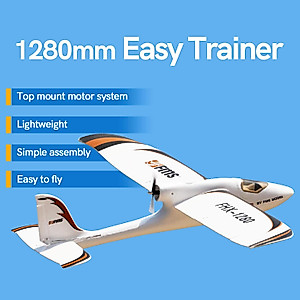 Fms Rc Plane for Adults Easy Trainer RC Airplane 4CH 1280mm (50.4") Wingspan Beginner Without Reflex RTF Ready to Fly (Included Transmitter/Receiver/Battery)