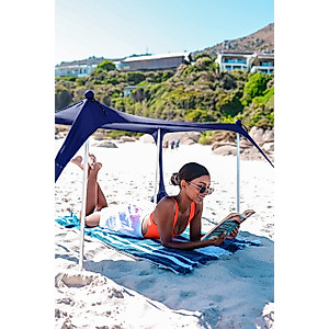 SUN NINJA Mini Beach Tent, UPF50+ Beach Shade Sun Shelter with Carry Bag, Partial Shade for 2 Adults, Family, Pets, Coolers & Valuable Items