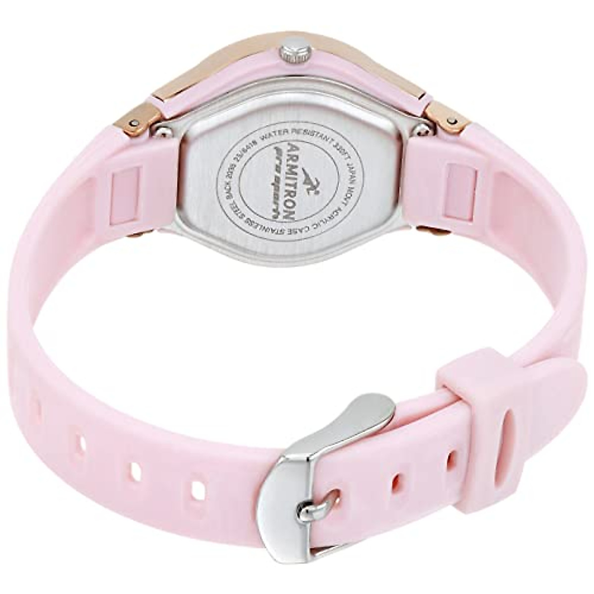 Armitron Sport Women's Quartz Sport Watch with Plastic Strap, Pink, 12 (Model: 25/6418RGP)