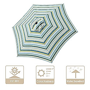 Yescom 9 Ft Patio Umbrella Replacement Canopy Market Table Top Sunshade Cover Garden