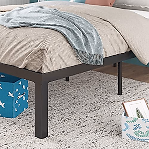 ZINUS Luis 16 Inch QuickLock Metal Platform Bed Frame / Mattress Foundation with Steel Slat Support / No Box Spring Needed / Easy Assembly, Queen