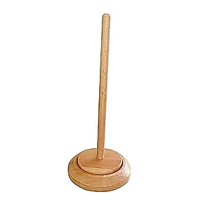 DYNWAVE Solid Wood Yarn Ball Holder Embroidery Accessory Handmade Presents Double Shaft Wooden Wool String Dispenser for Grandmother Wife Beginners