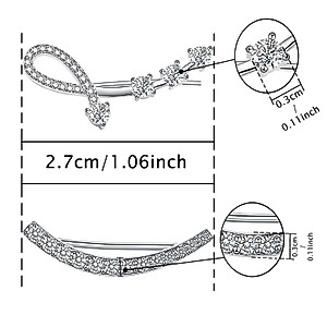 Ear Climbers Earrings for Women - Sterling Silver Cubic Zirconia Ear Cuffs Earrings Set Hypoallergenic Ear Crawler Earrings Dainty Minimalist Earrings Mother's Day Gifts for Mom Her