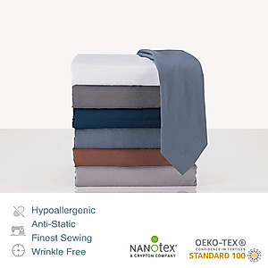 SLEEP ZONE Queen Size Duvet Cover Cooling NANOTEX Tech with Zipper Closure & 8 Corner Ties - Super Soft & Breathable All Season Comforter Cover Set 3 Pieces (White, Queen)