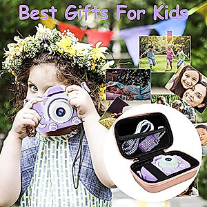 Leayjeen Kids Camera Case Compatible with Goopow/SGAINUL/Gofunly/ArtCWK and More Video Digital Camera Gift - Case for Toy Action Camera and Accessories(Case Only) (gold)