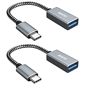 BENFEI USB C to USB 3.0 Adapter, 2 Pack USB C to A Male to Female Adapter Compatible with iPhone 15 Pro/Max, MacBook Pro/Air 2023, iMac, S23, XPS 17