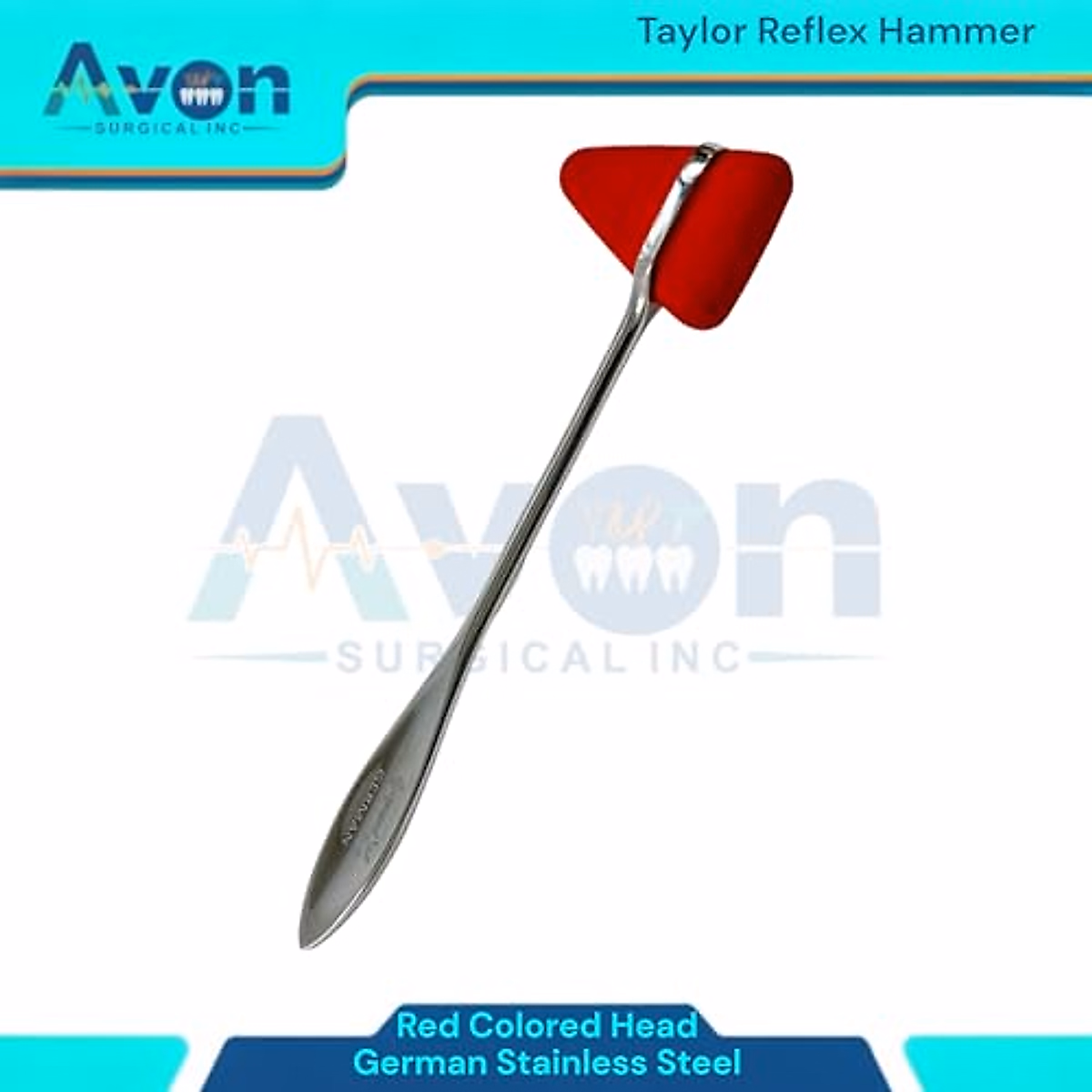 3 Pack Taylor Reflex Hammer with German Stainless Steel Handle - Red Head - Percussion Reflex Hammers Neuro Testing and Examination
