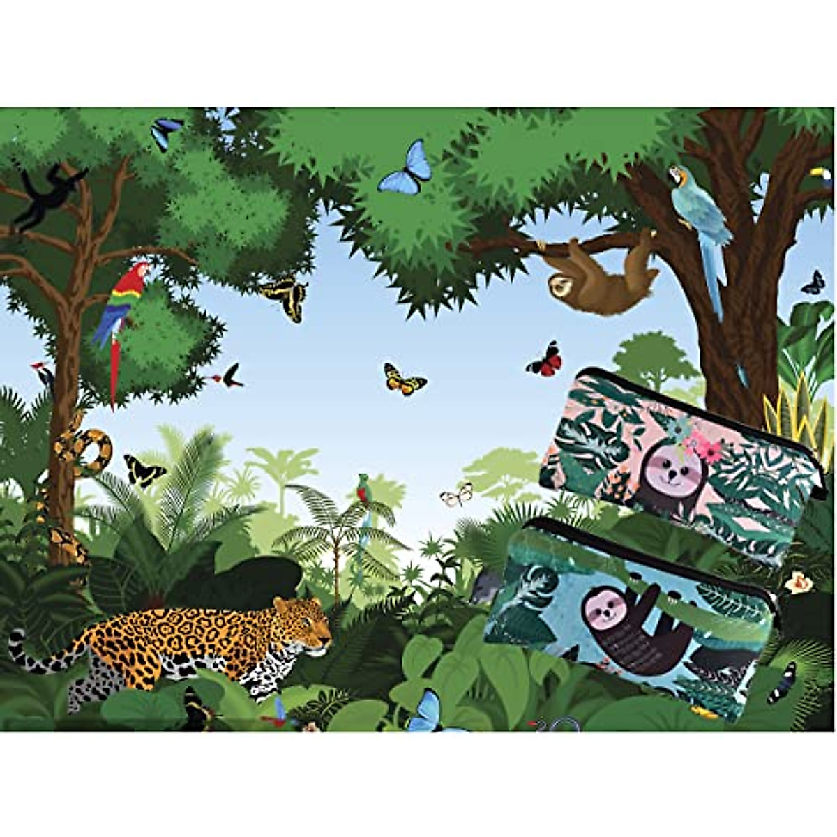 Cute Pencil Case, sloths pencil Box Pouch,Pouch Medium Capacity With Zipper kids Cute Pencil Case Portable Travel Makeup Bag for Women 8.7 × 4.3 Inch(Sloths Gifts 2 Pack)