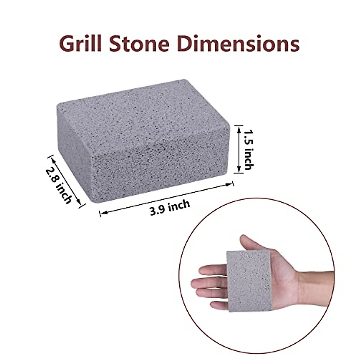 CFUTABOH Griddle Cleaning Brick Block; Non-Toxic Grey Grill Brick Cleaner 4 Pack Ecological Grill Cleaning Brick De-Scaling Cleaning Stone for Removing Stains BBQ (4)