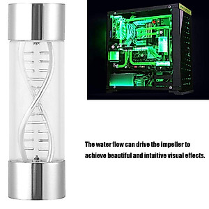 Water Cooling Meter Indicator G1/4 Female Threaded Water Cooling System Replacement for PC Computer(Silver)