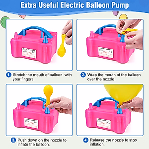 Balloon Arch Kit and Balloon Pump, Adjustable Balloon Arch 2 Balloon Stand with 120PCS Balloons, Water Bases, 60 Balloon Clips, Knotter for Wedding Graduation Birthday Party Supplies Decoration