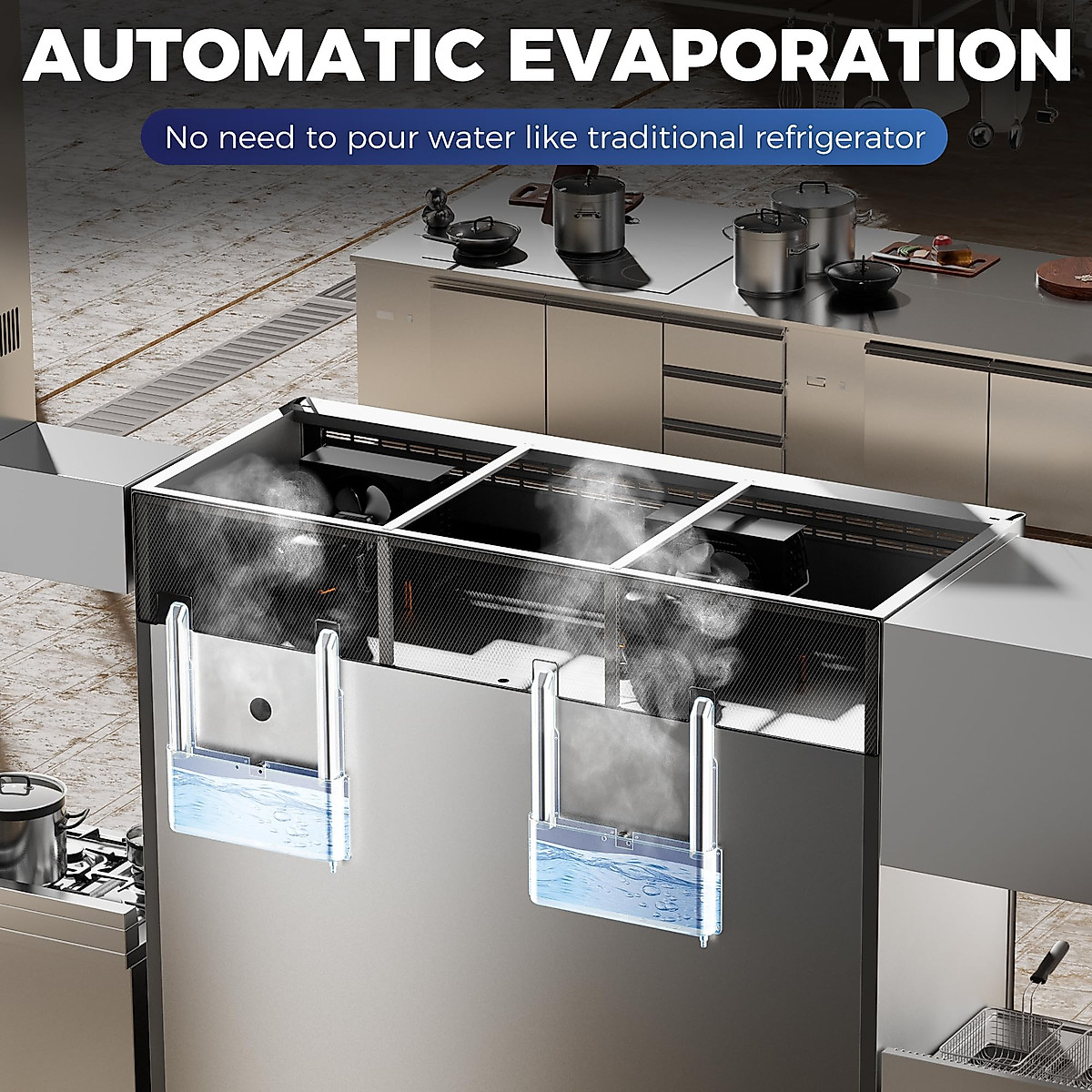 Coolski Dual Temp Commercial Refrigerator 3 Door Upright 72" W, 54 Cu.ft Reach in Fan Cooling Commercial Refrigerator and Freezer Combo for Restaurant, Kitchen, Garage, Food Truck, School, Church