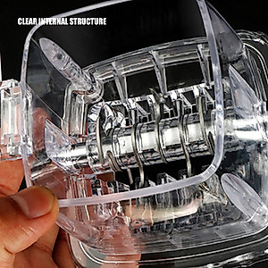 Hand Cranked Ice Crusher, Clear Rustproof Multifunctional Manual Ice Crusher Household Ice Breaker Mini Portable Ice Maker with Stainless Steel Blades for Home Kitchen(Transparent)