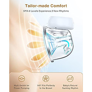 LABIGO Hands-Free Breast Pump, Wearable Breast Pump of Longest Battery Life, Remote Control, and LCD Display, Double Portable Electric Breast Pump with 3 Modes & 9 Levels, 24mm & 27mm Flange, 2 Pack