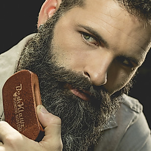 BoarKlawz 100% Natural Boar Bristles for Easy Grooming - Facial Care Hair Comb for Beards Mustaches and wave brush. Soft to Medium stiffness. Not too hard not too soft 360