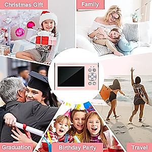 Digital Camera for Kids, Small Cameras for Teens, Portable Compact Camera for Photography, 1080P 50MP Autofocus Children Camera with 32GB SD Card, 2.88 Inch LCD Screen, 16x Digital Zoom (Pink)