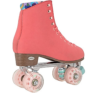 VNLA Parfait Outdoor Roller Skates for Women | Stylish Design, Comfortable, and Durable Quad Skates | Coral, Ladies 6