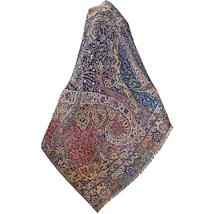 Large, Superior Kani Shawl. Paisley Jamawar from India. Warm, Heavy & Very Detailed