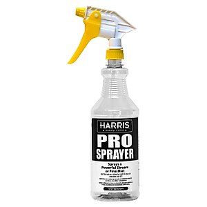 HARRIS Professional Spray Bottle 32oz, All-Purpose for Cleaning and Plants with Clear Finish, Pressurized Sprayer, Adjustable Nozzle and Measurements