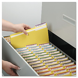 Smead 12943 File Folders 1/3 Cut Top Tab Letter Yellow 100/Box