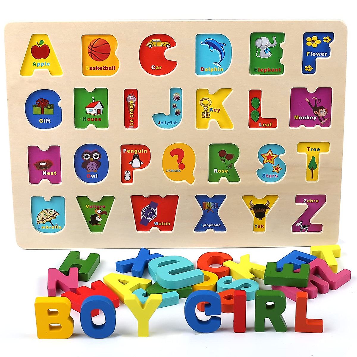 Wooden Puzzles for Toddlers, Kesletney Wooden Alphabet Number Shape Learning Puzzles for Kids, 3 in 1 Montessori Preschool Educational Toys for Boys Girls Ages 3 4 5 Years Old