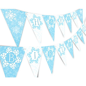 Snow Princess Birthday Banner - Winter Birthday Banner