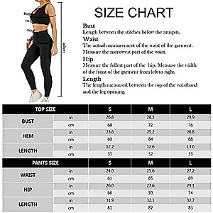 Women Workout Outfits 2 Piece Ribbed Seamless Crop Tank High Waist Yoga Leggings Sets