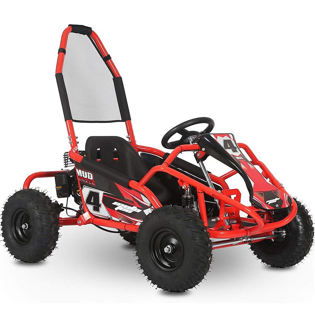 MotoTec Mud Monster 98cc Go Kart Full Suspension Red, 54x33x21