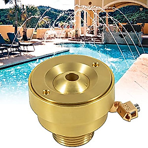 DearChan Swimming Pool Spa Brass Deck Jet Fountain Crown Nozzle w/Ground Lug