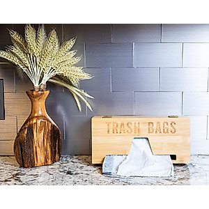 Trash Bag Holder, Garbage Bag Dispenser & Organizer for Kitchen & Under Sink, Roll Holder for Plastic Bags Wall Mounted Cabinet and Countertop